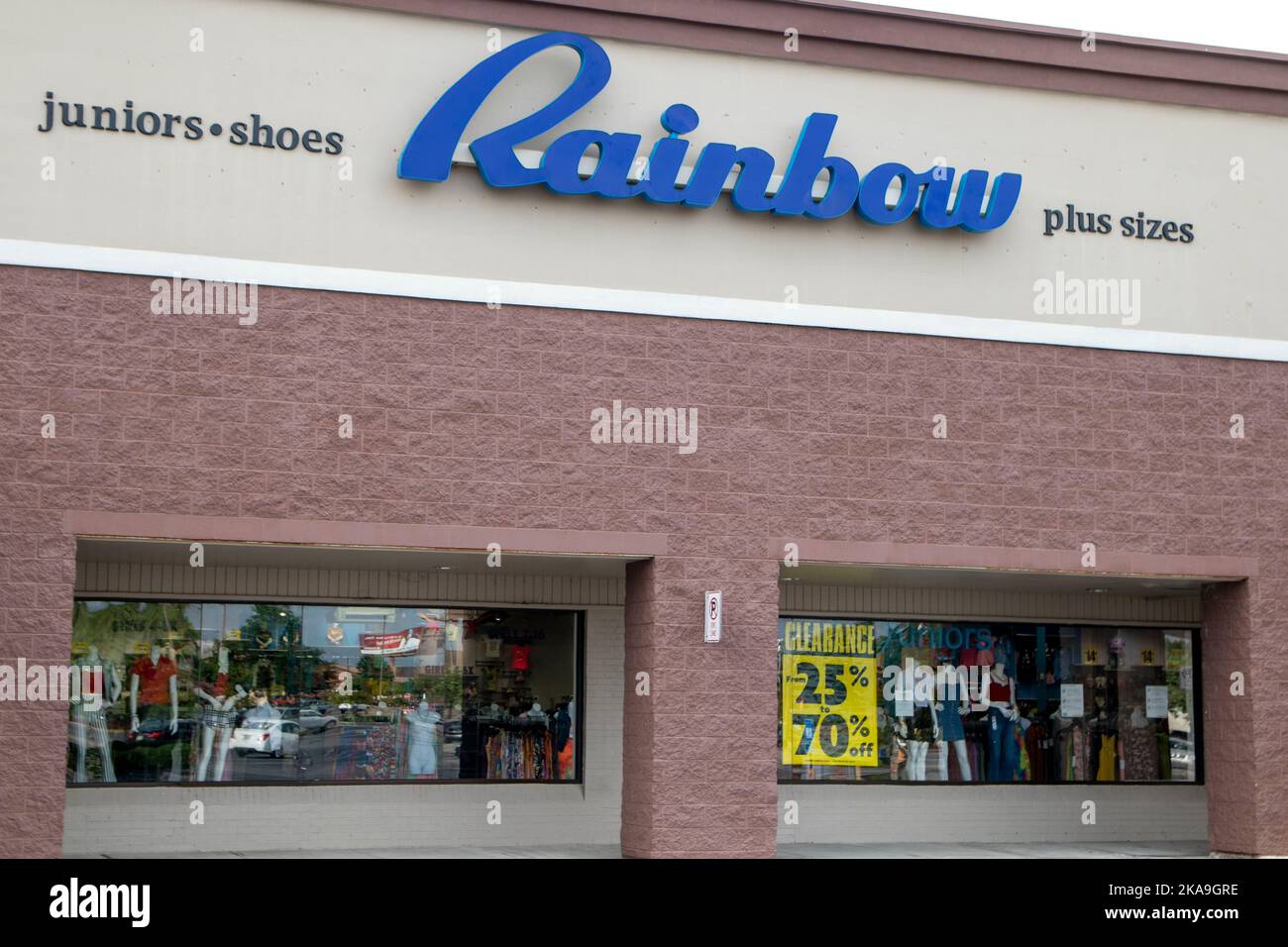 Augusta, Ga USA - 07 19 21: Rainbow retail store exterior building sign ...