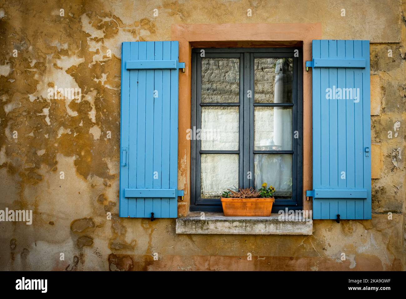 A closeup of a window on a house in Auvers Sur Oise, France Stock Photo ...
