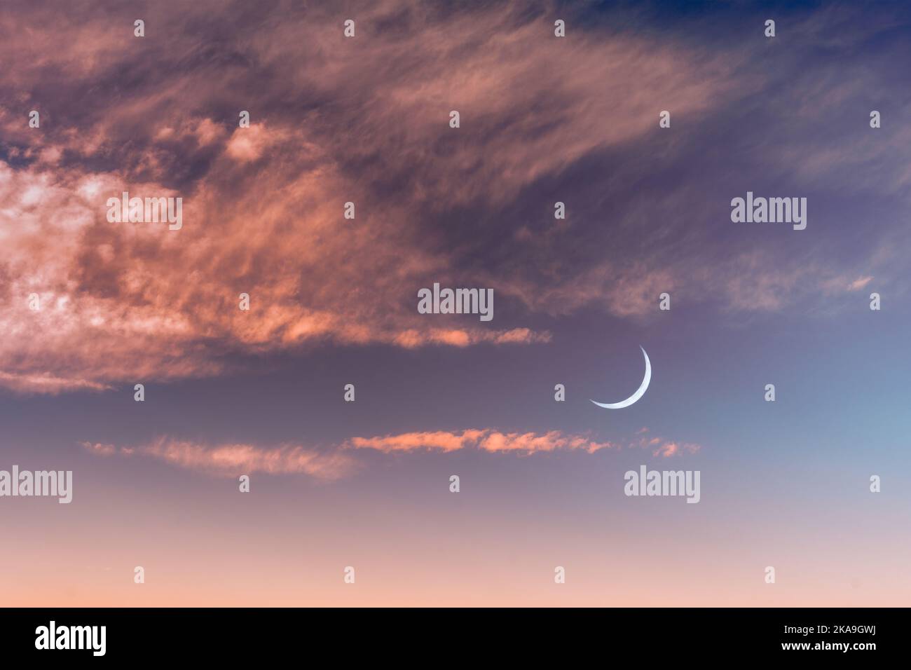 Beautiful shot half moon hi-res stock photography and images - Alamy