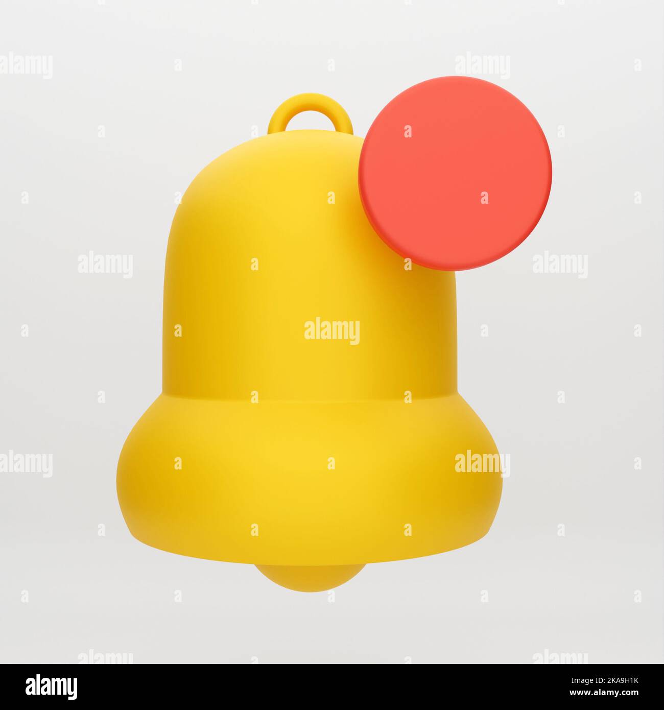 A 3D rendered cartoon notification bell icon Stock Photo - Alamy