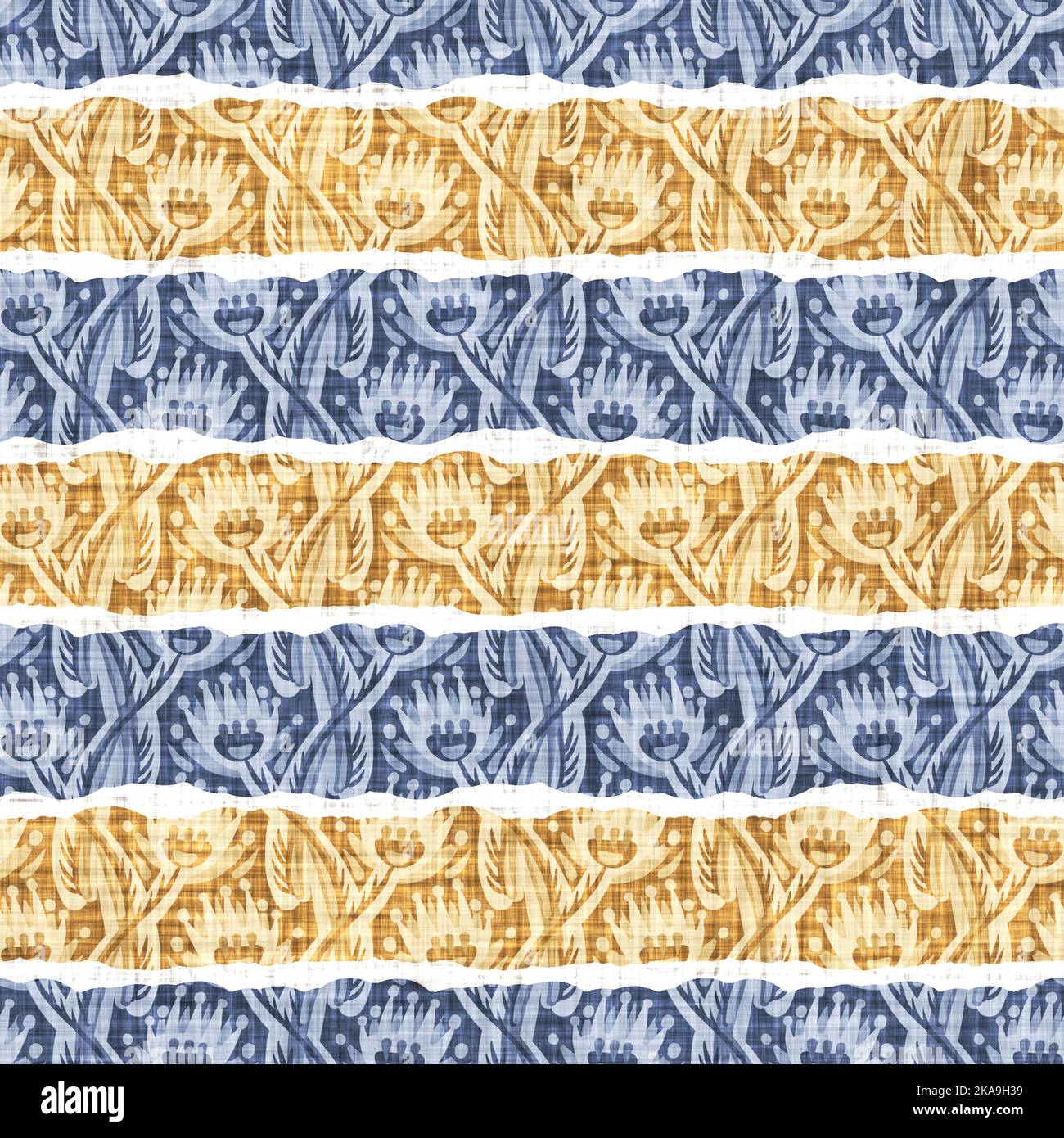 Seamless French country kitchen stripe fabric pattern print. Blue ...