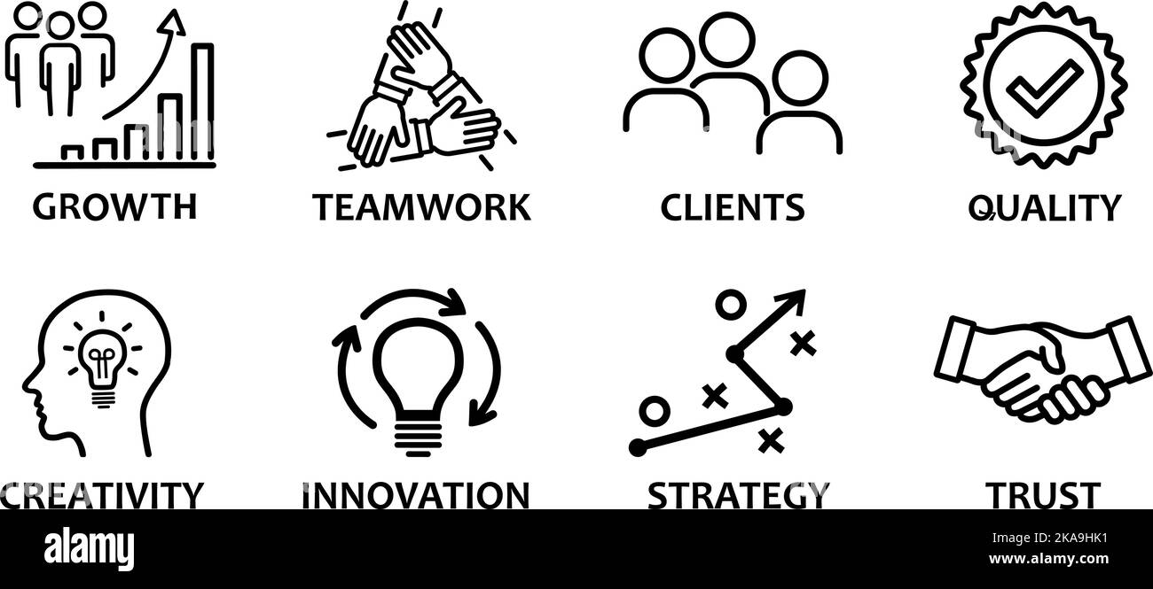 Core values icons hi-res stock photography and images - Alamy