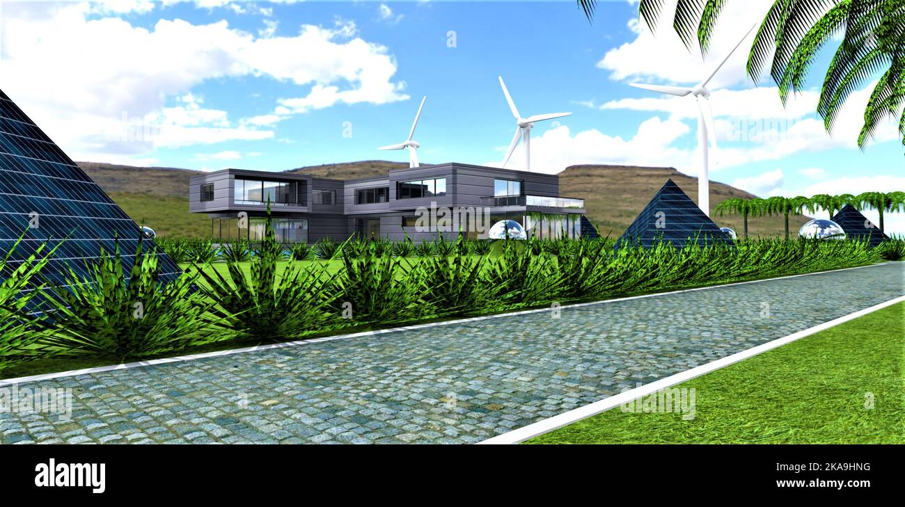 Completely autonomous eco-friendly estate in the mountains. Pyramids of ...