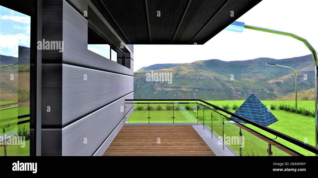 3d rendering luxury modular home hi-res stock photography and images ...