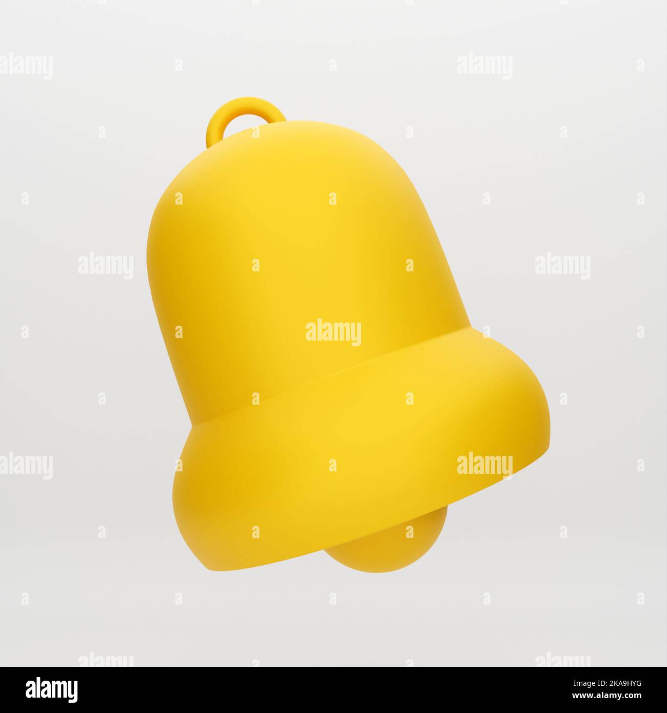A 3D rendered cartoon notification bell icon Stock Photo - Alamy