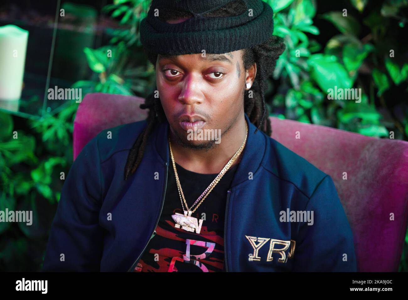 Portrait of Takeoff from Migos. Famous American rap singer Kirshnik ...