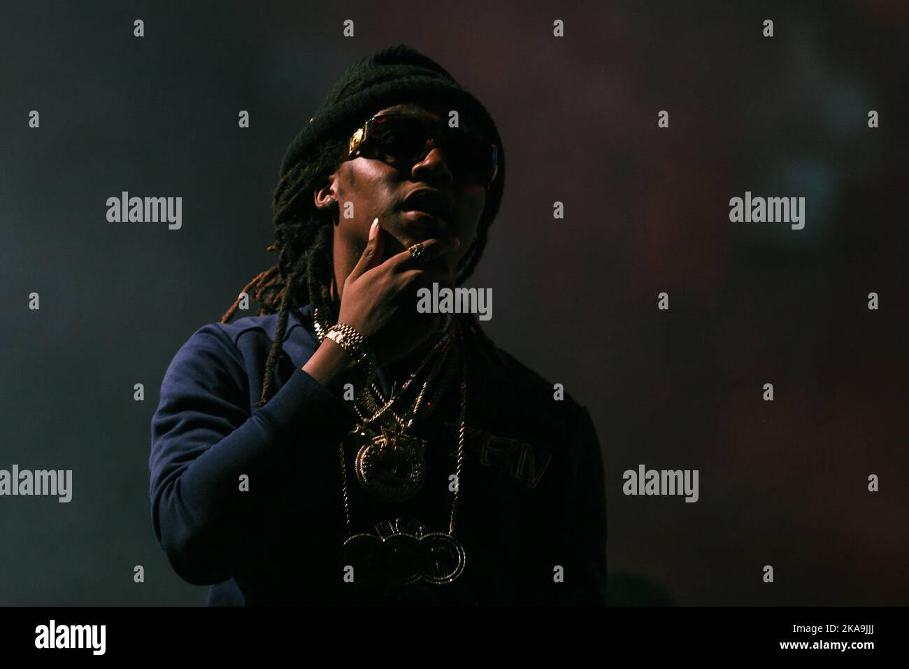 Portrait of Takeoff from Migos. Famous American rap singer Kirshnik ...