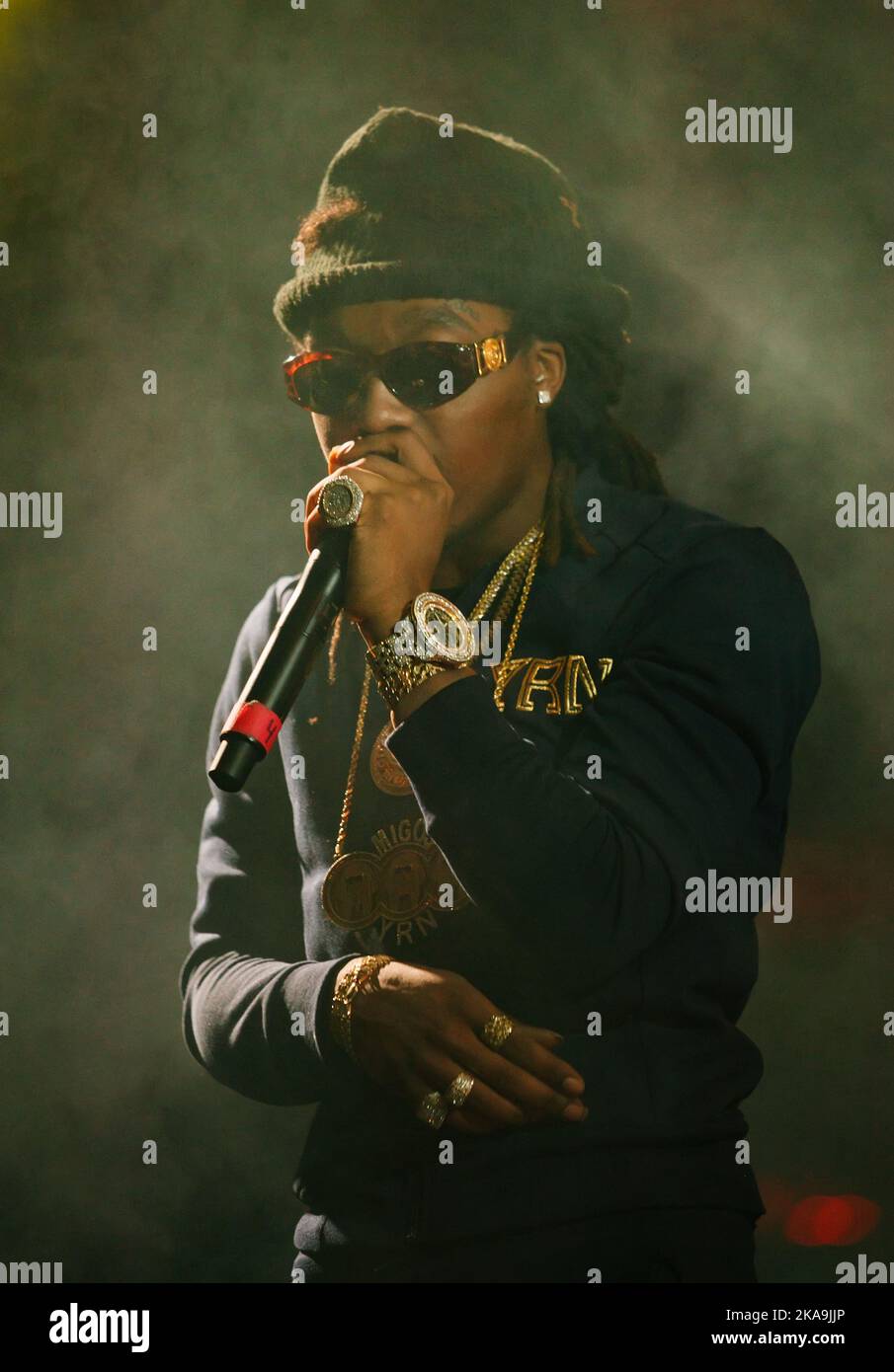 Portrait of Takeoff from Migos. Famous American rap singer Kirshnik ...