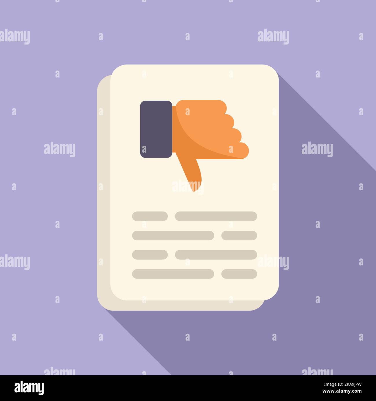 Paper dislike icon flat vector. Social media. Negative person Stock ...