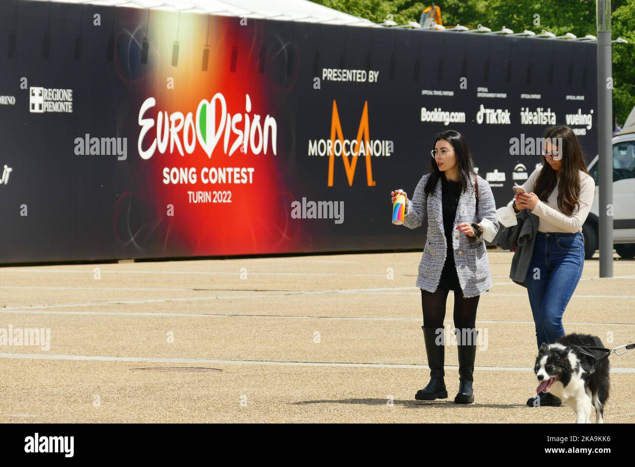 The Eurovision Song Contest logo in front of the venue of the upcoming ...