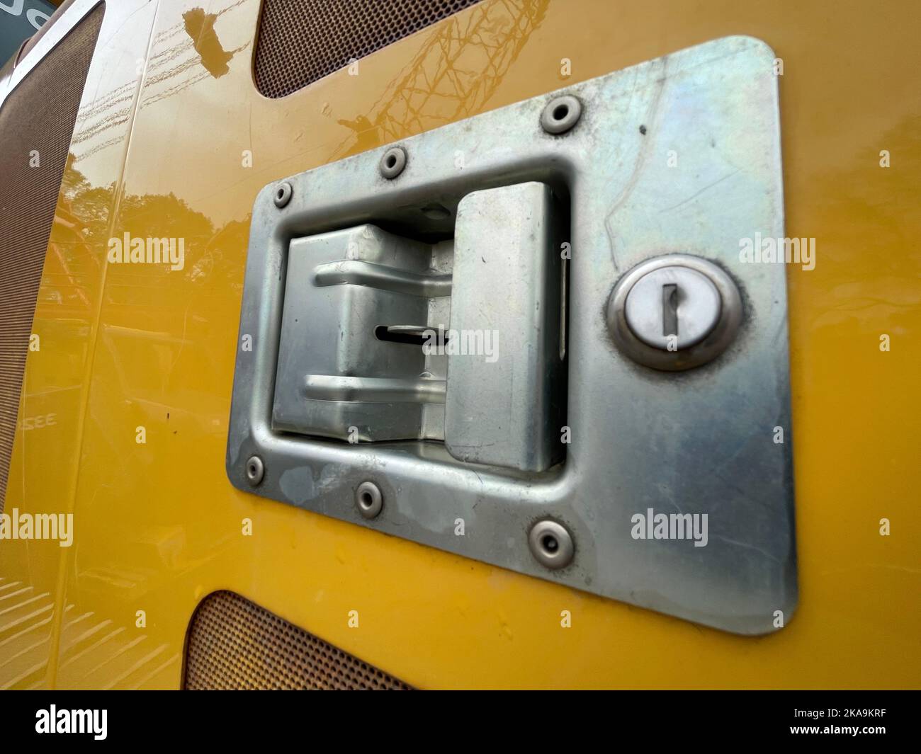 Augusta, Ga USA - 03 01 22: Construction area and materials door handle ...