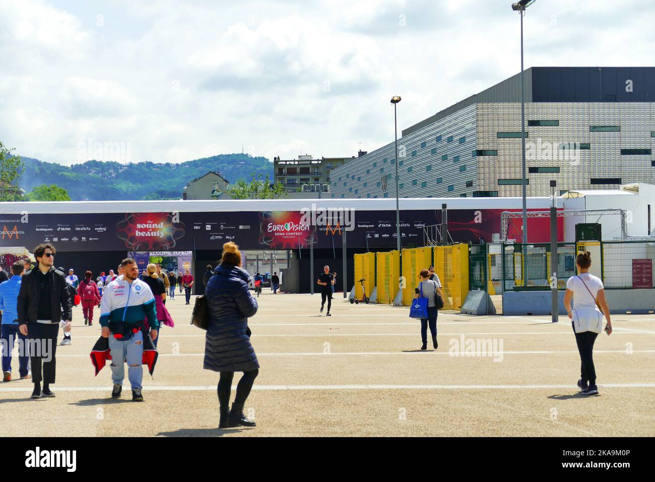 The Eurovision Song Contest logo in front of the venue of the upcoming ...
