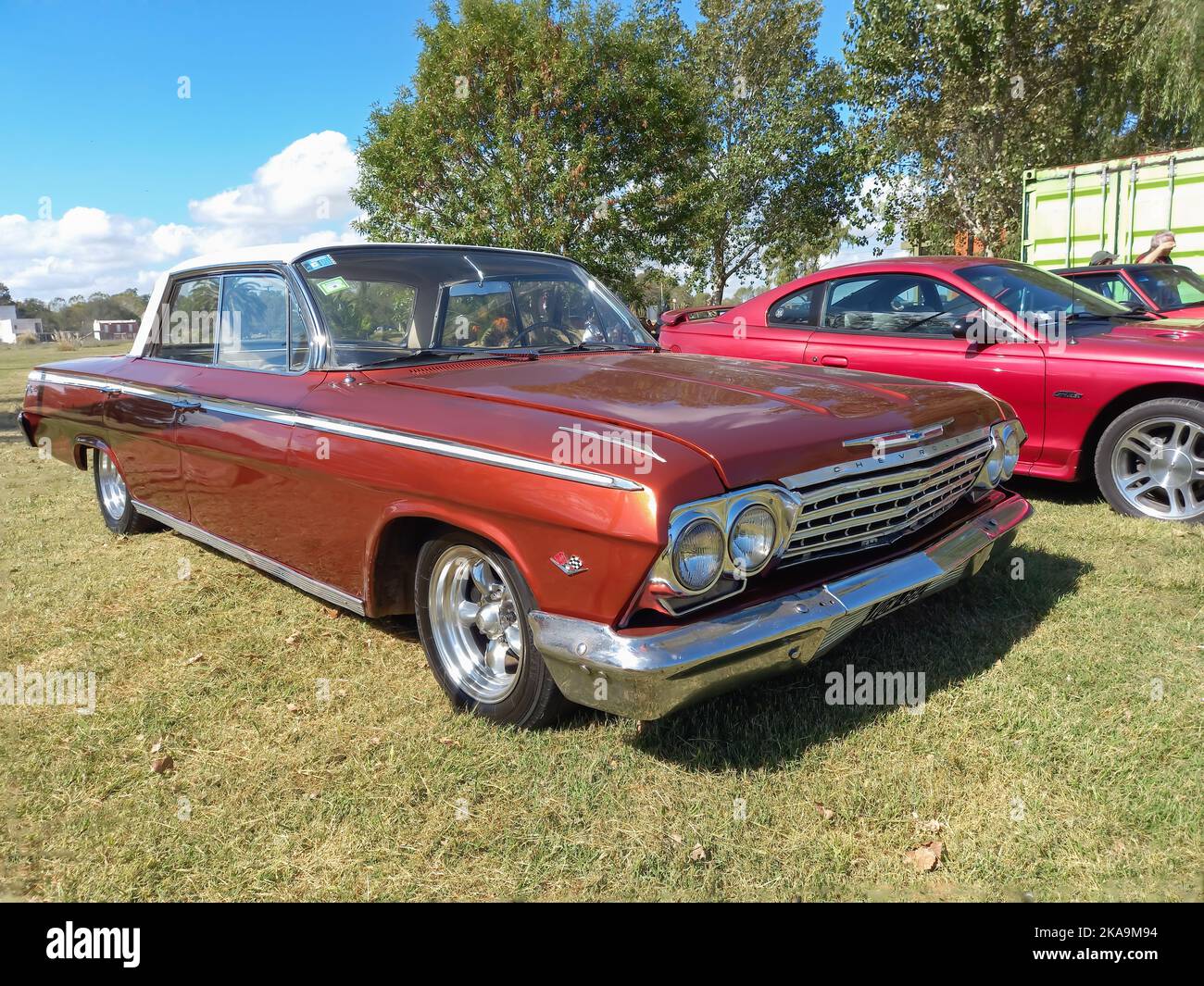Old popular maroon Chevrolet Chevy Impala four door sedan 1960s by GM ...