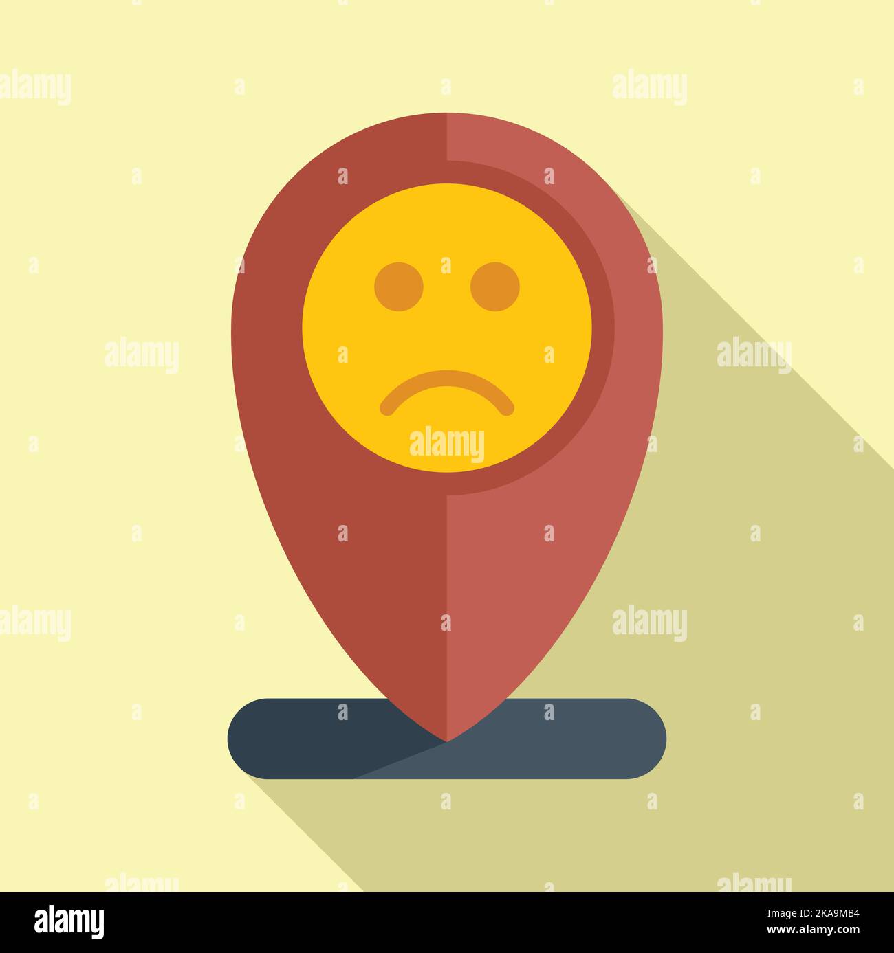 Dislike location icon flat vector. Social media. Negative facebook ...