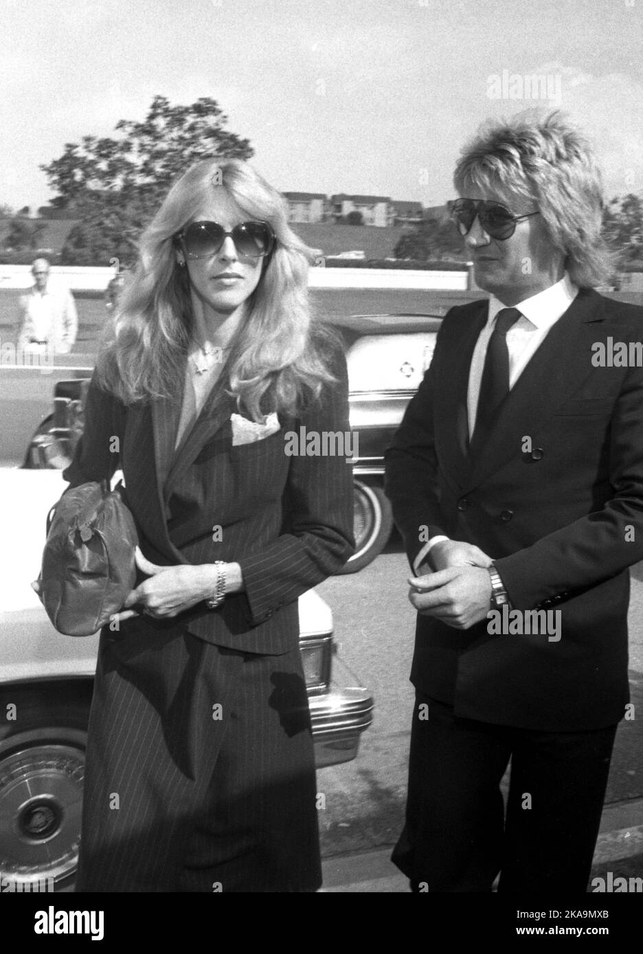 Rod Stewart and Alana Hamilton at David Jansen Funeral Service on ...