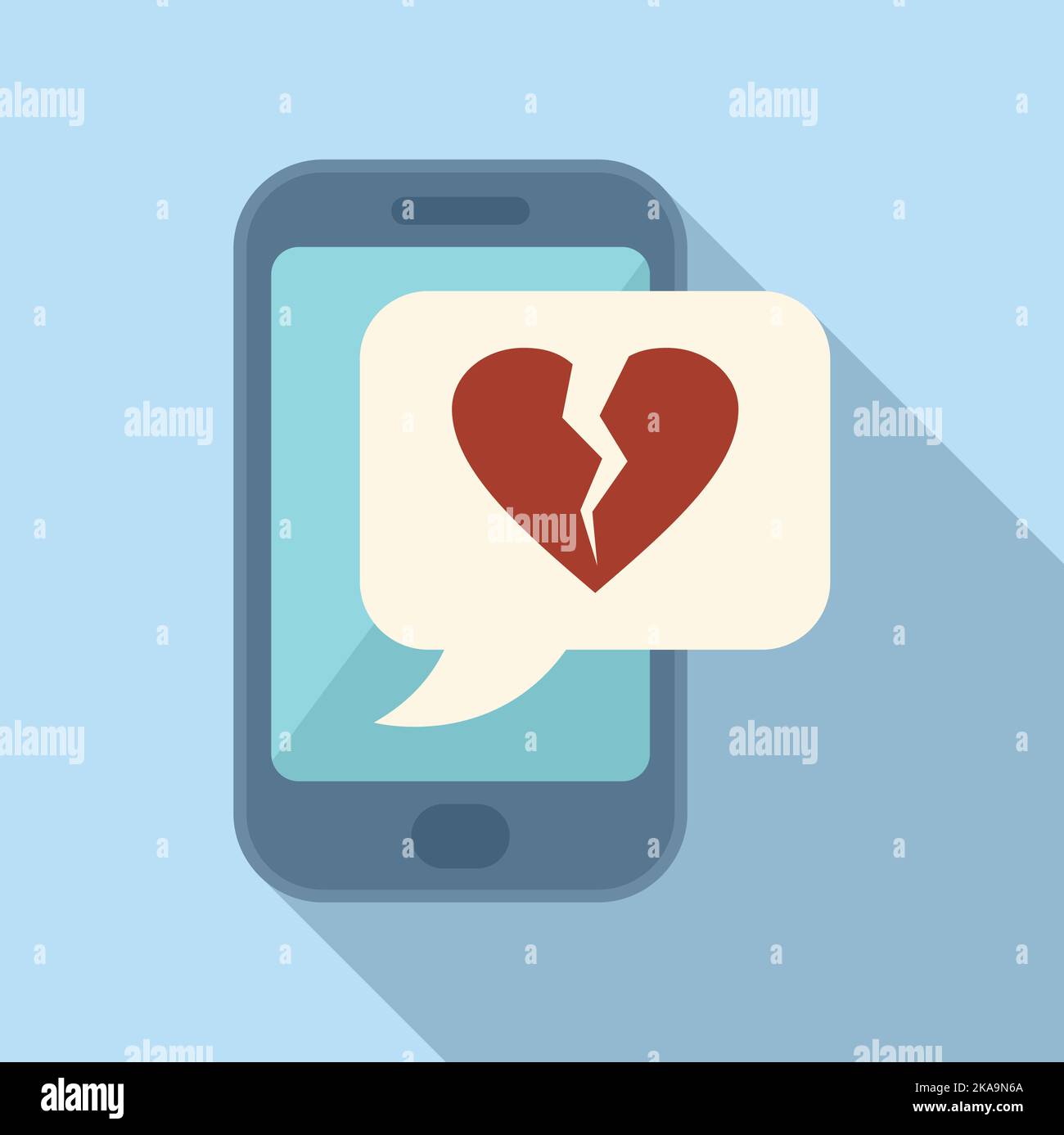 Phone dislike icon flat vector. Social media. Negative person Stock ...