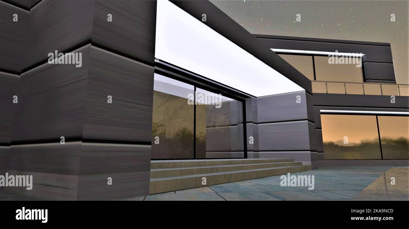 Advanced private house porch lighting with a white LED panel mounted on ...