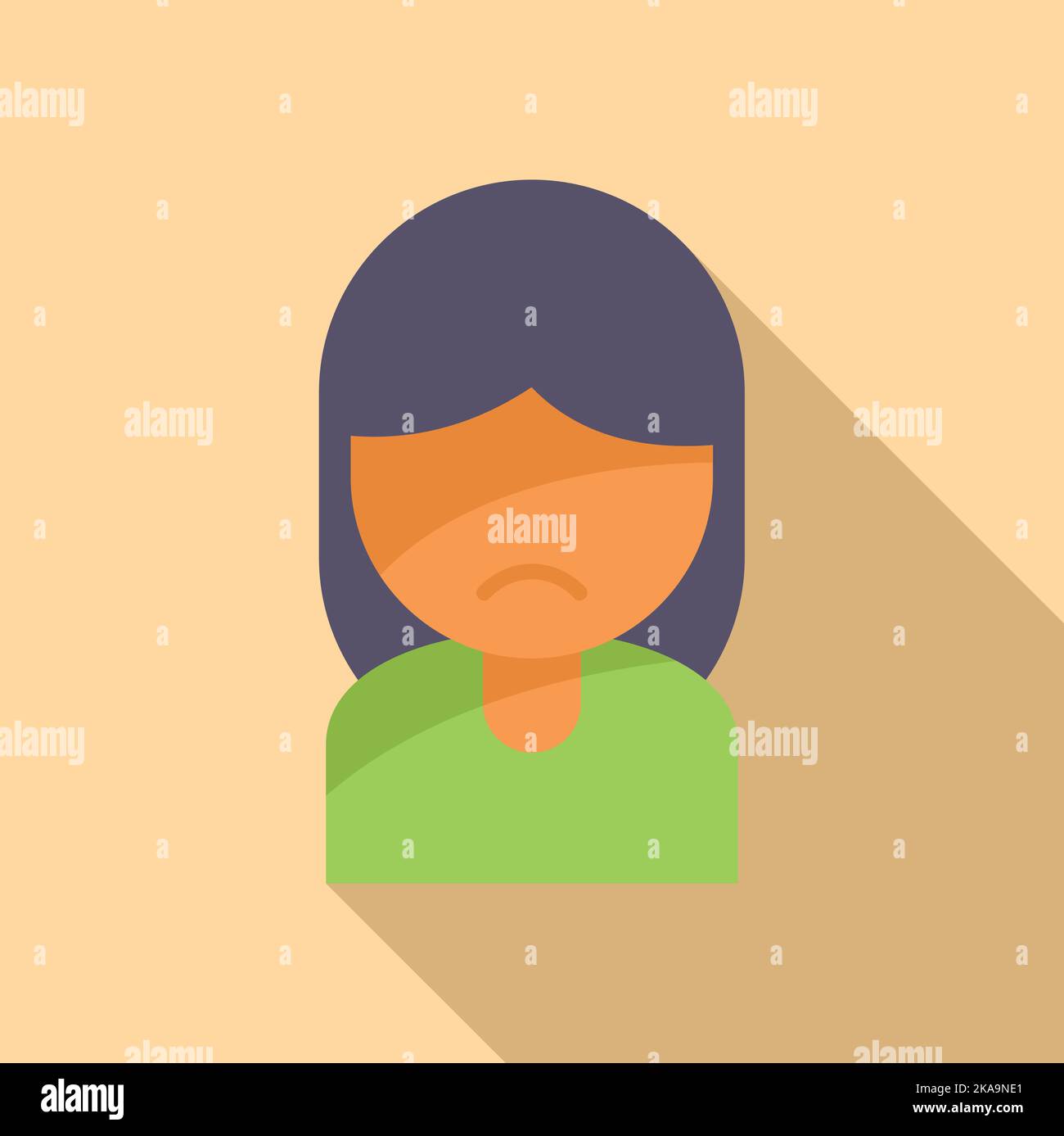 Sad dislike person icon flat vector. Social media. Negative facebook ...