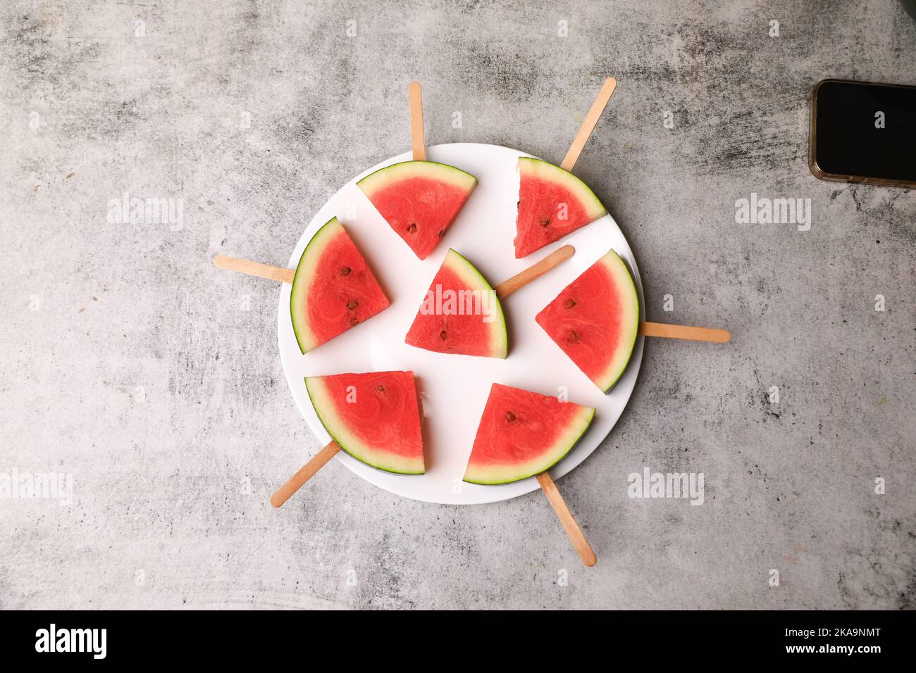 Watermelon cut into popsicle shapes Stock Photo - Alamy