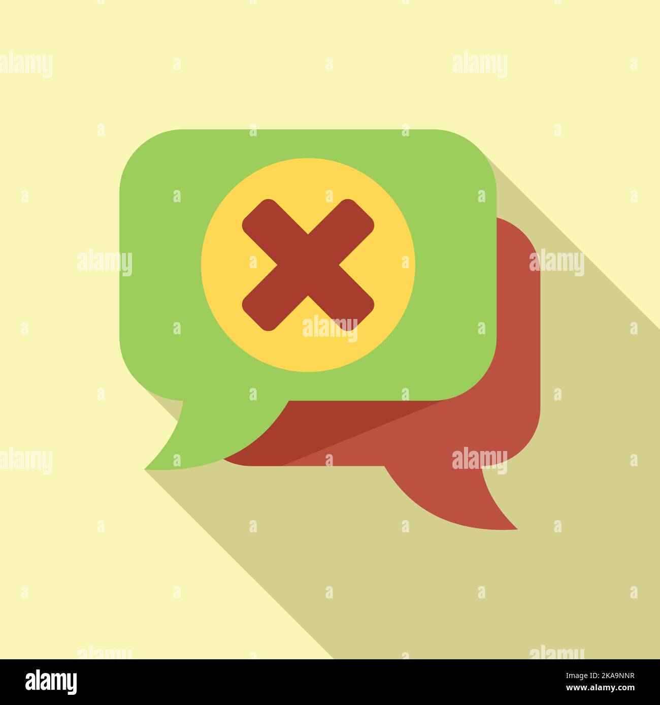 Chat dislike icon flat vector. Social media. Negative person Stock ...