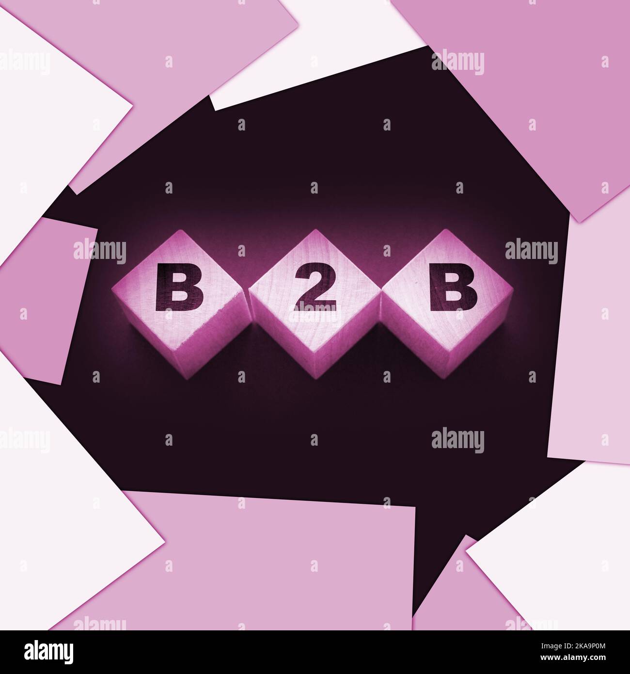 Three wooden cubes with letters B2B - stands for Business to Busines on ...