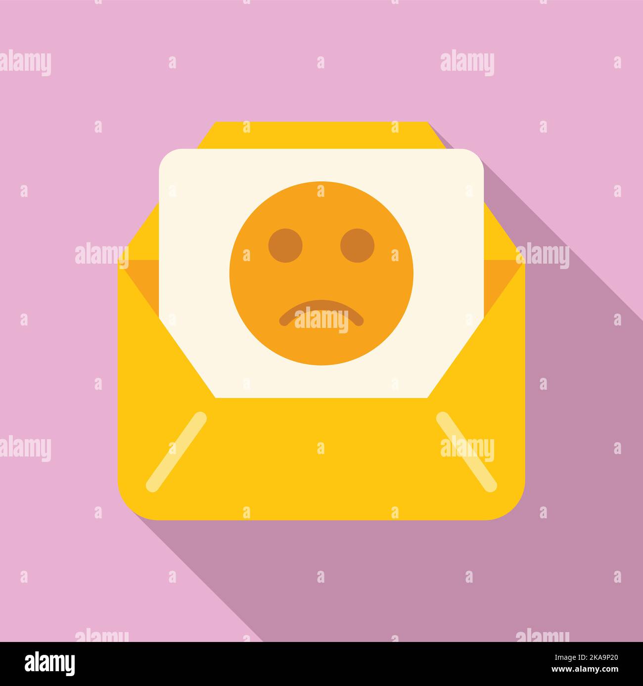 Sad mail icon flat vector. Social media. Person facebook Stock Vector ...