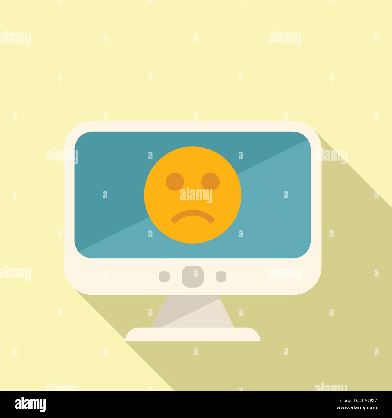 Monitor dislike icon flat vector. Social media. Negative person Stock ...