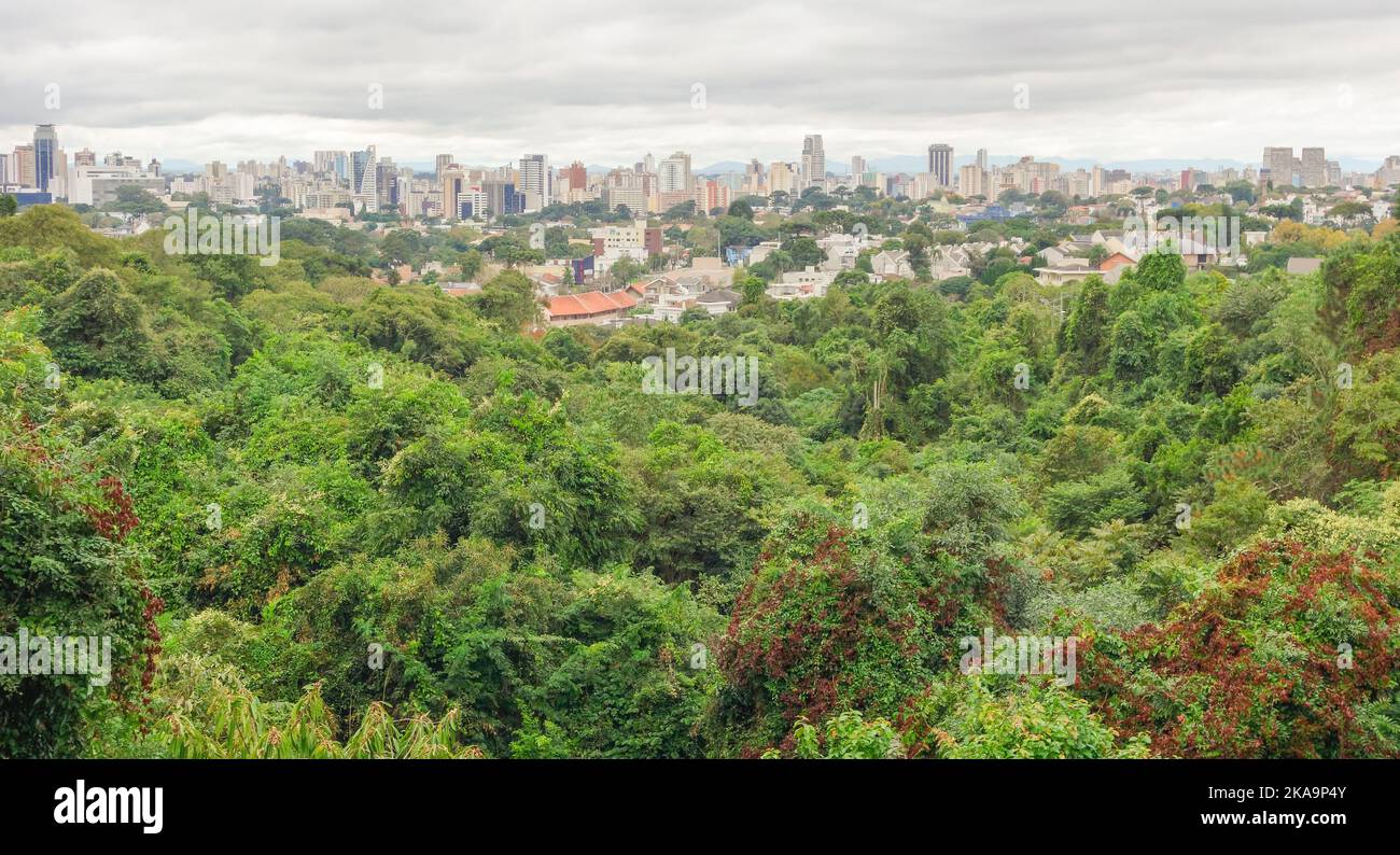 panoramic view of Curitiba cityscape, Brazil. the green city Stock ...