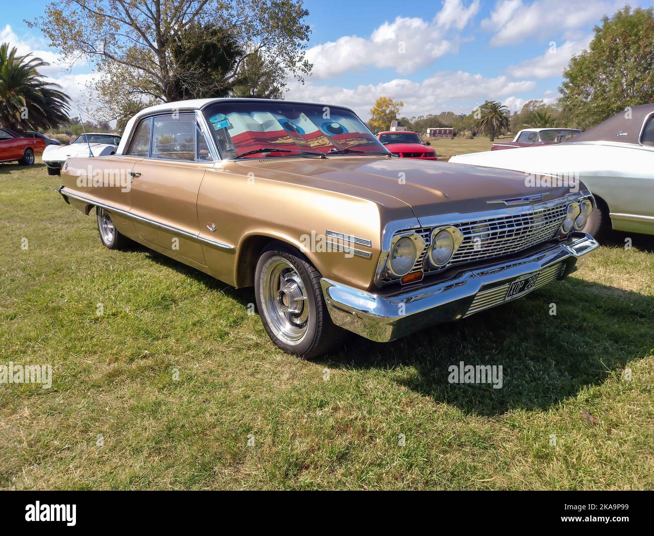 Old popular maroon Chevrolet Chevy Impala four door sedan 1960s by GM ...