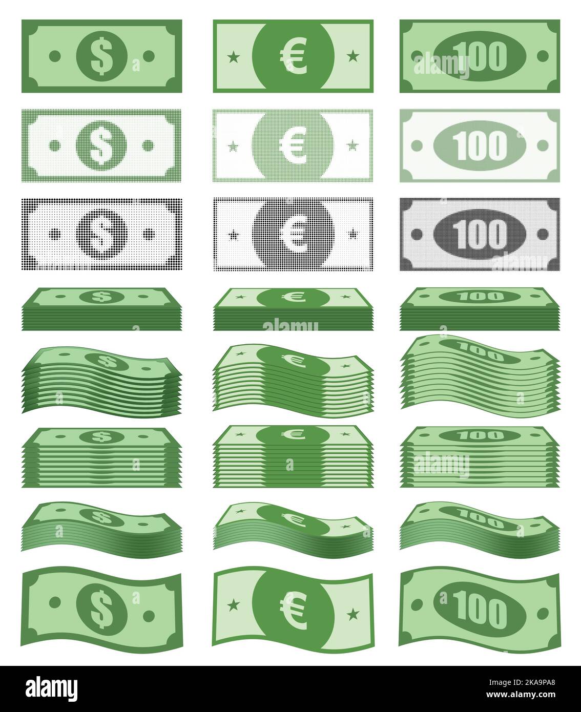 Banknotes, greenback banknote, money pile, stacked cash. Casino bonus ...