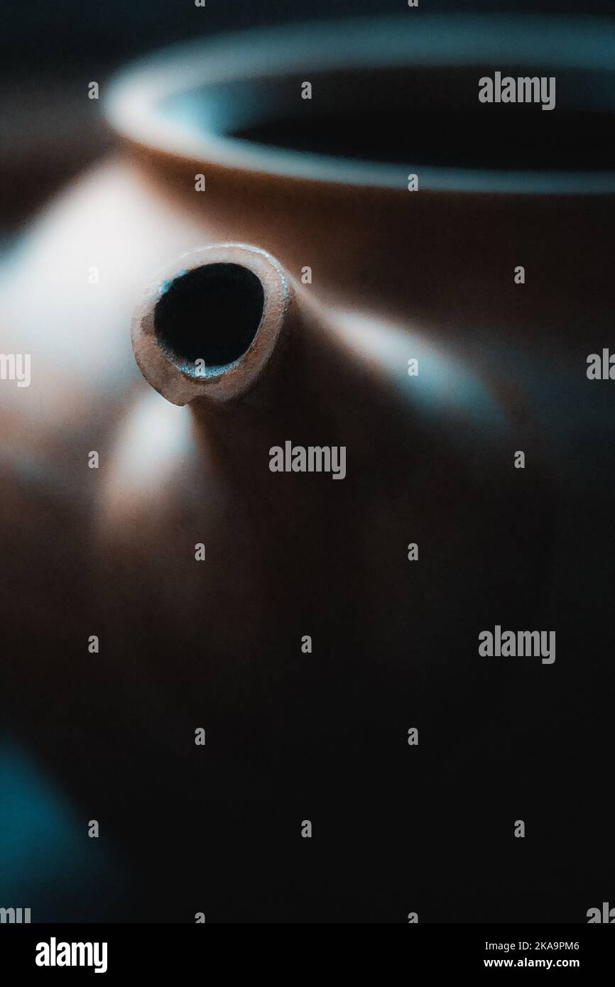 A shallow focus shot of a traditional vintage Teapot spout Kyusu from ...