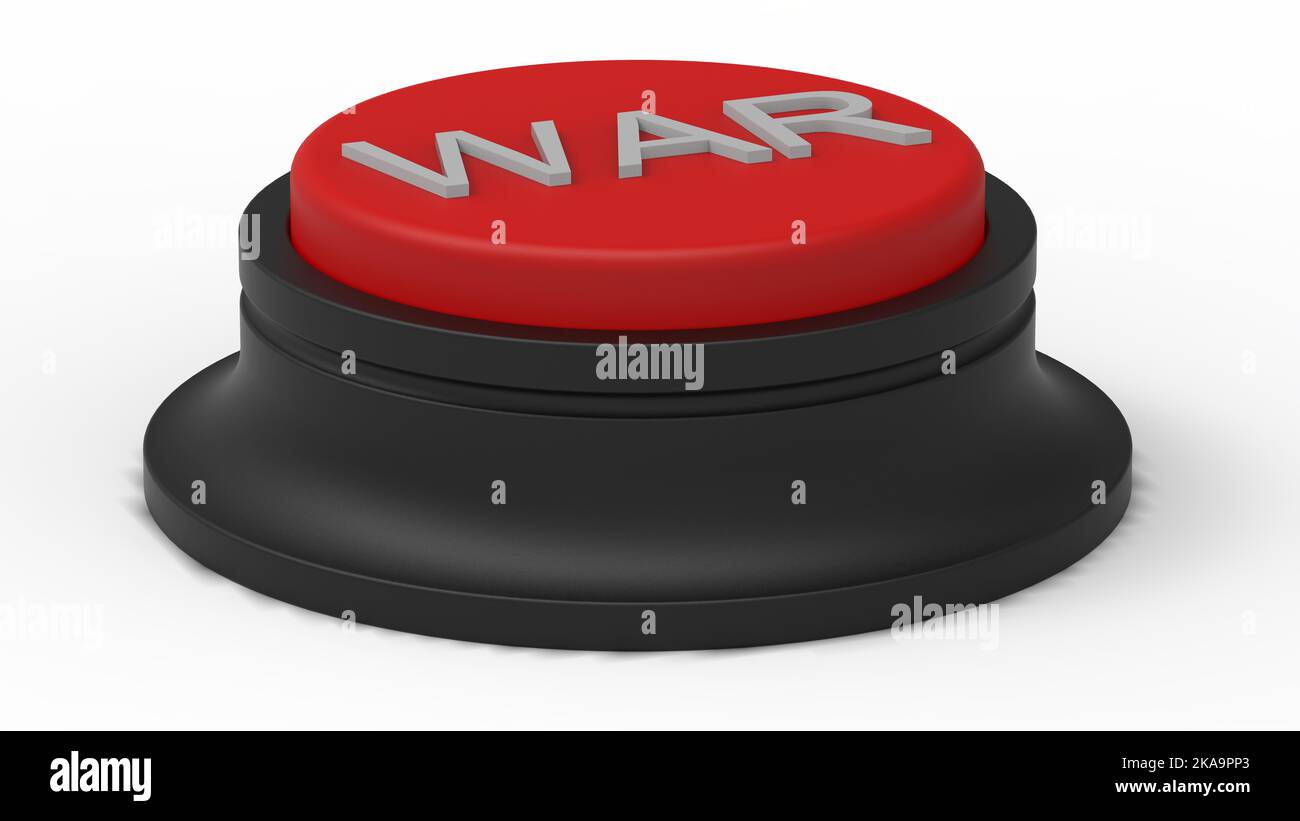 red war button isolated illustration 3d render Stock Photo - Alamy