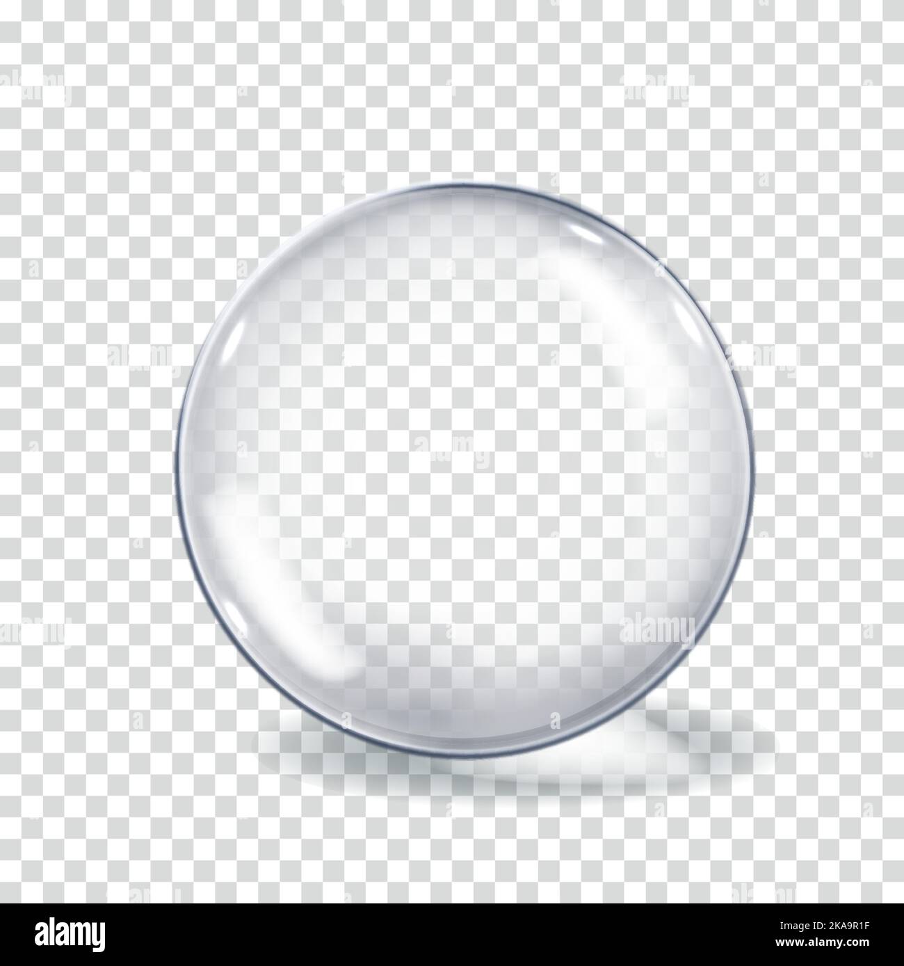 Realistic 3d glass spherical ball on light background Stock Vector ...