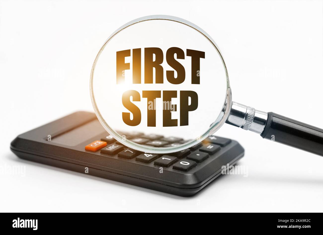 Business and finance concept. On the table is a calculator and a ...