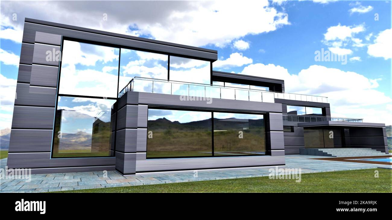 Stunning house project of non-standard shape. An innovative composite ...