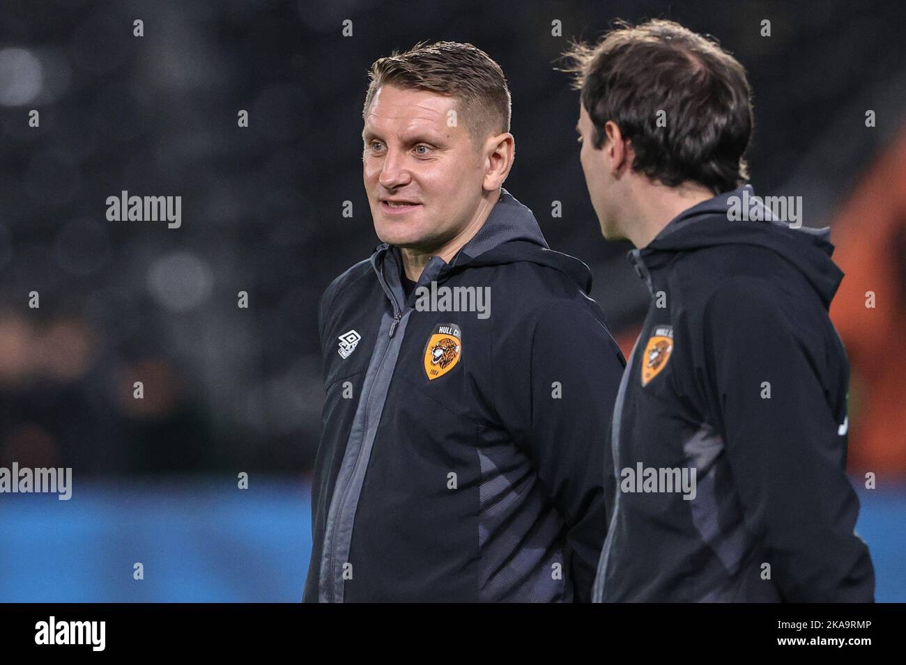 Andy Dawson interim manager of Hull City during the pre-game warmup ...