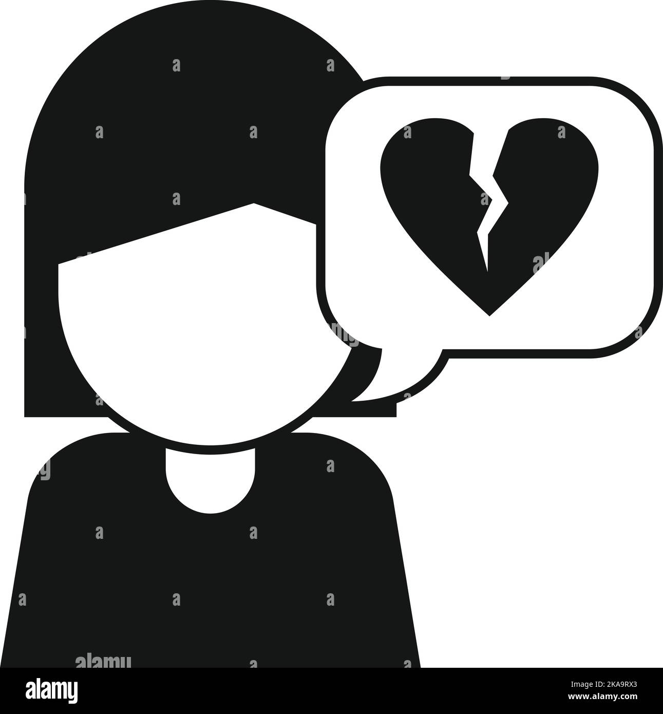 Dislike heart icon simple vector. Social media. Up good Stock Vector ...