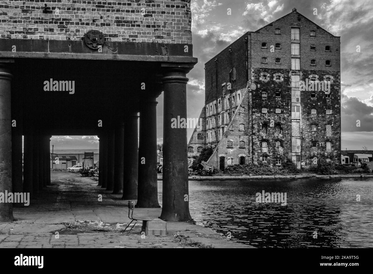 Bute East Dock warehouses, Cardiff, Wales, in the early 1980s, Now ...