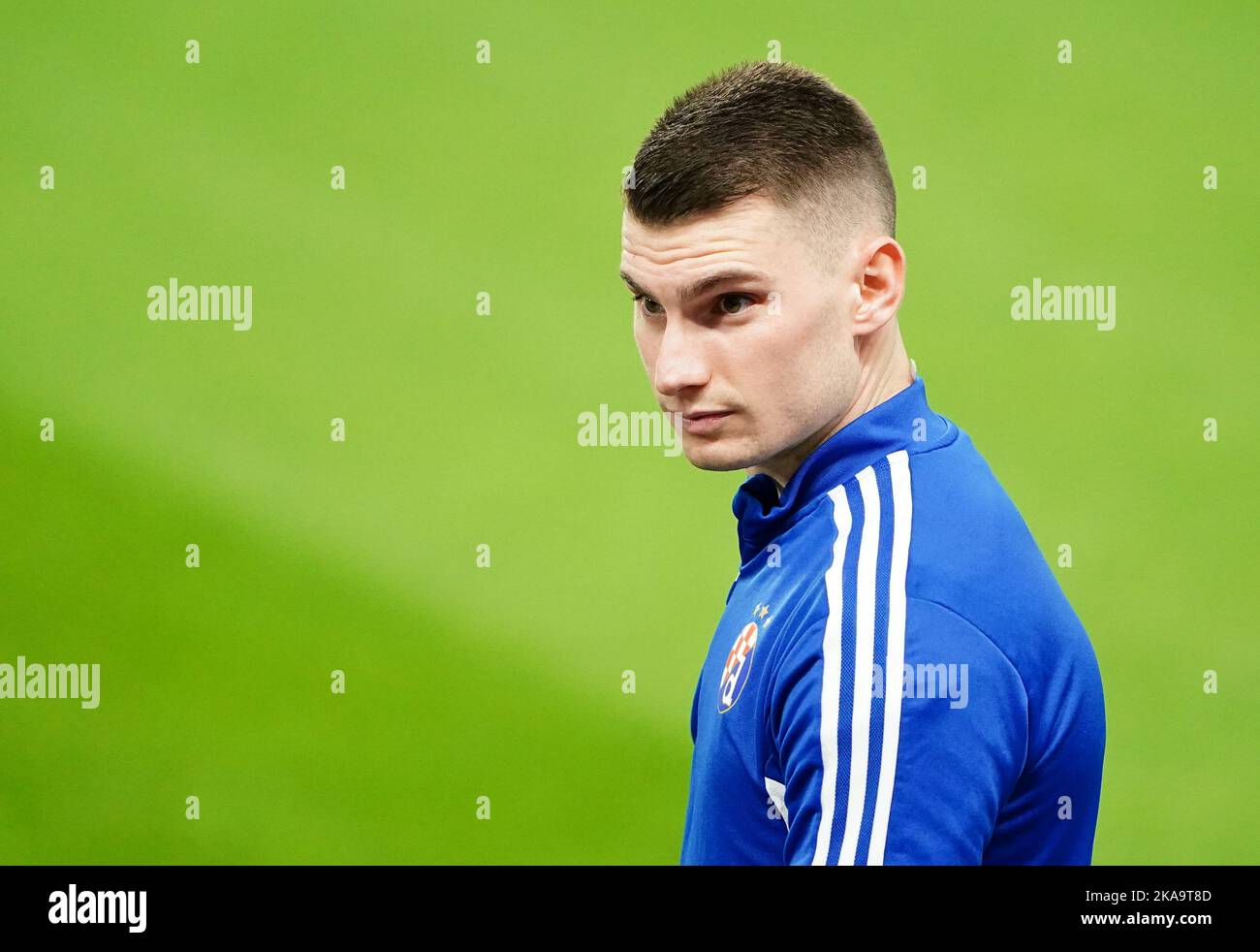 Dinamo Zagreb goalkeeper Dominik Livakovic during a training session at ...