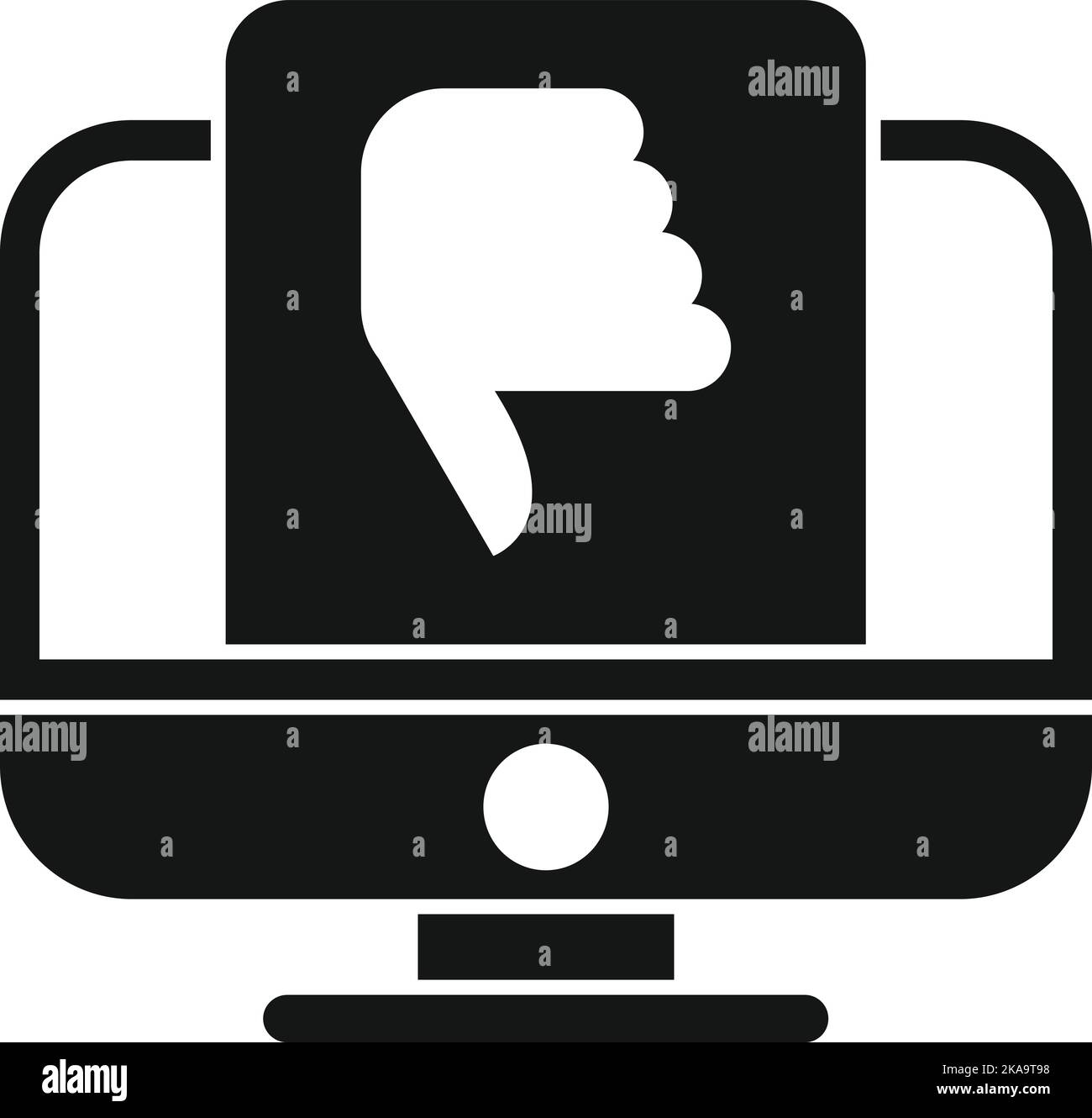 Pc dislike icon simple vector. Social media. Negative person Stock ...