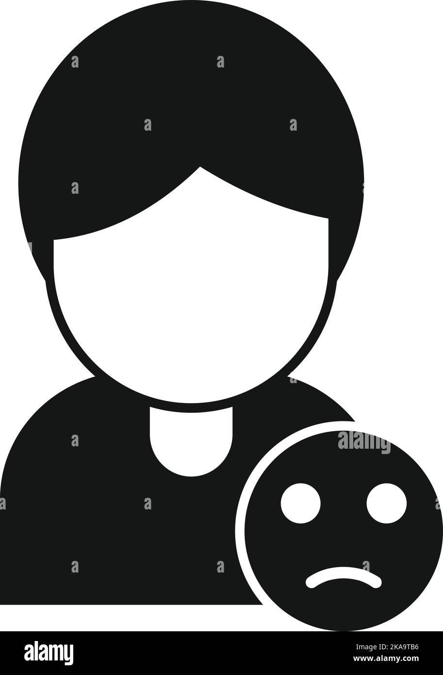 Sad dislike icon simple vector. Social media. Negative facebook Stock ...