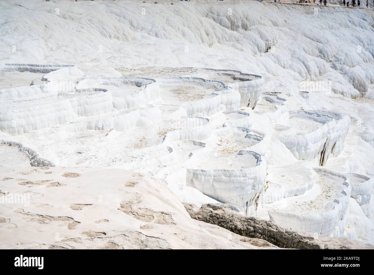 White travertines, calcite cliff of Pamukkale in Turkey Stock Photo - Alamy