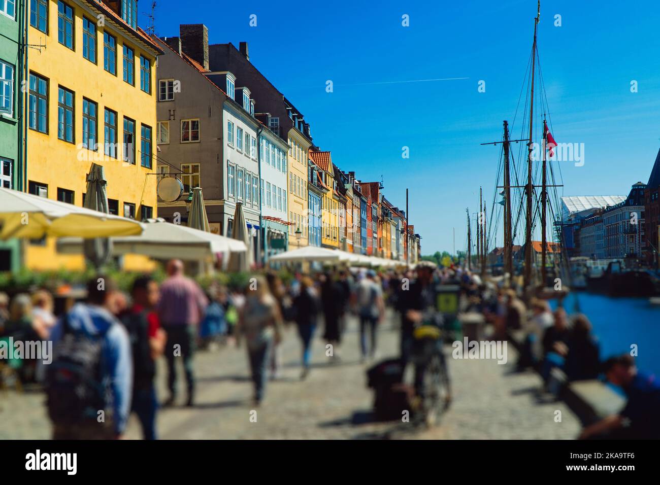 Nyhavn canal and entertainment district in Copenhagen, Denmark Stock ...