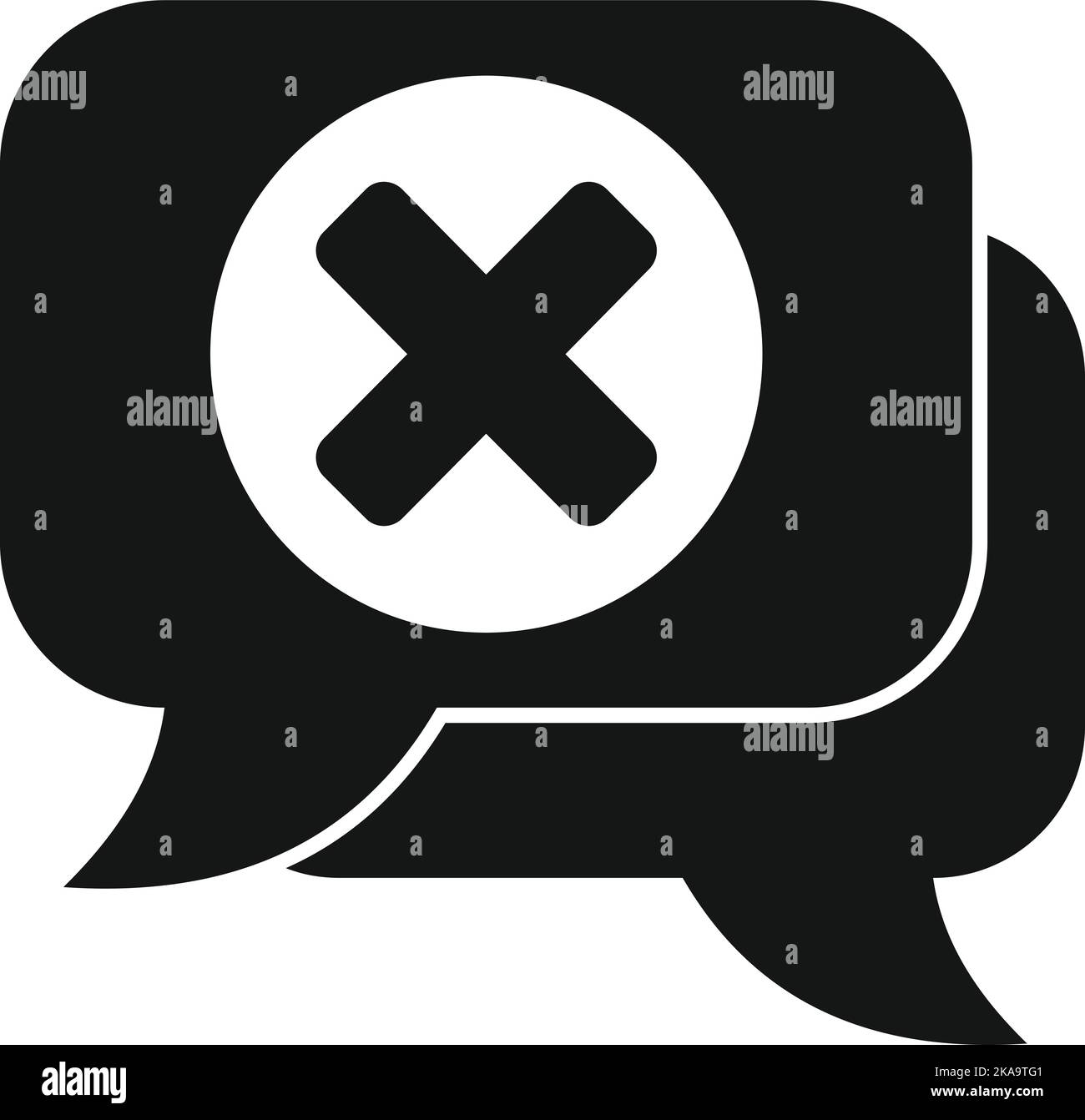 Chat dislike icon simple vector. Social media. Negative person Stock ...