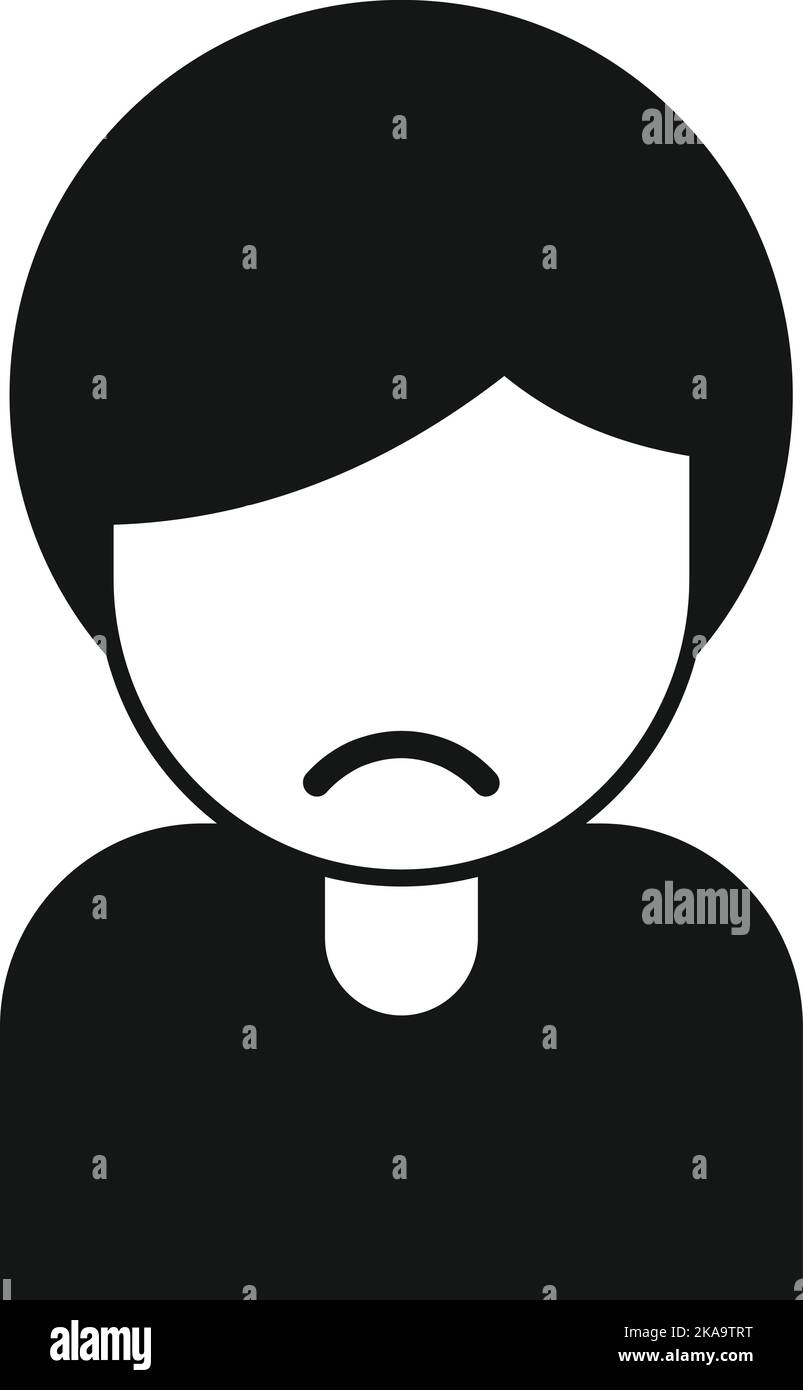Sad person icon simple vector. Negative business. Social media Stock ...