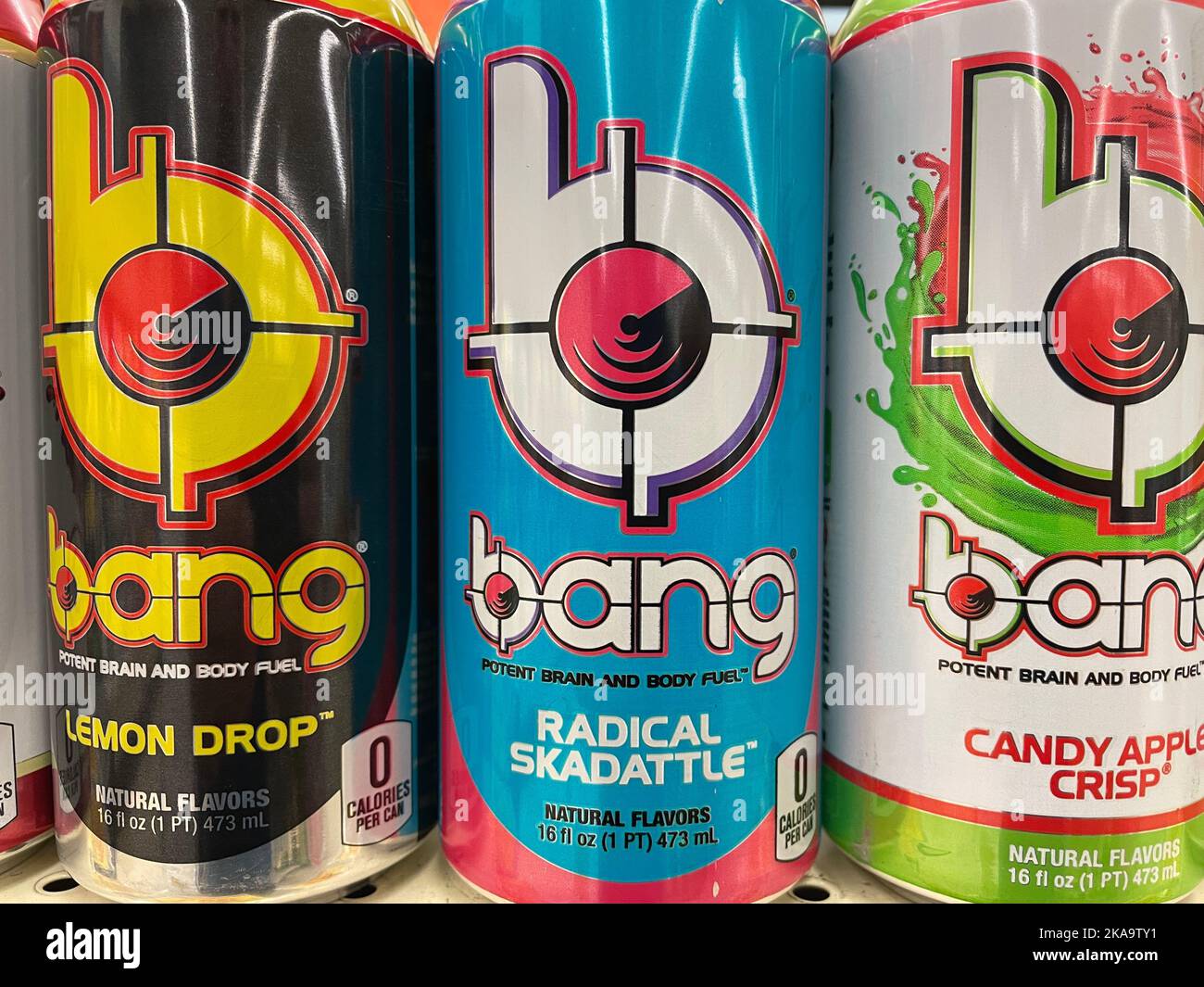 Augusta, Ga USA - 04 21 22: Retail store drinks Bang energy drink Stock ...