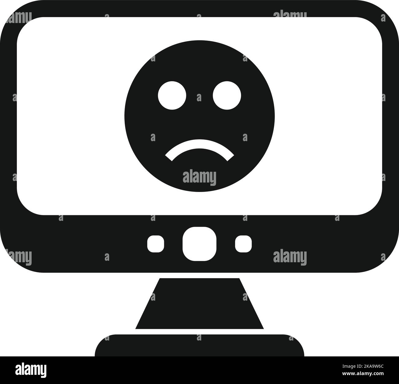 Monitor dislike icon simple vector. Social media. Negative person Stock ...