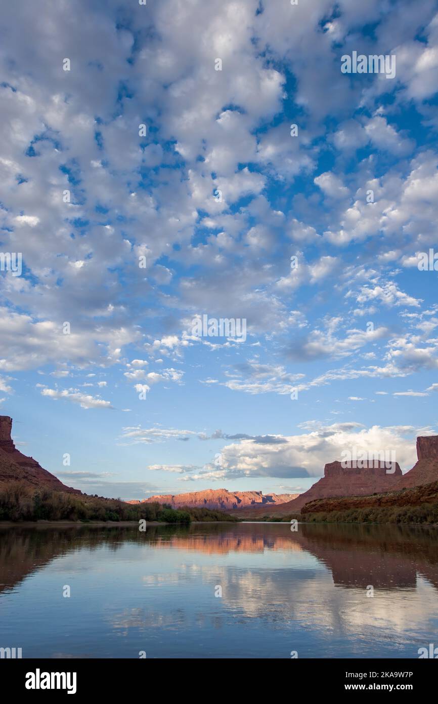 Fisher Towers & Waring Mesa reflected in White's Lake on the Colorado ...