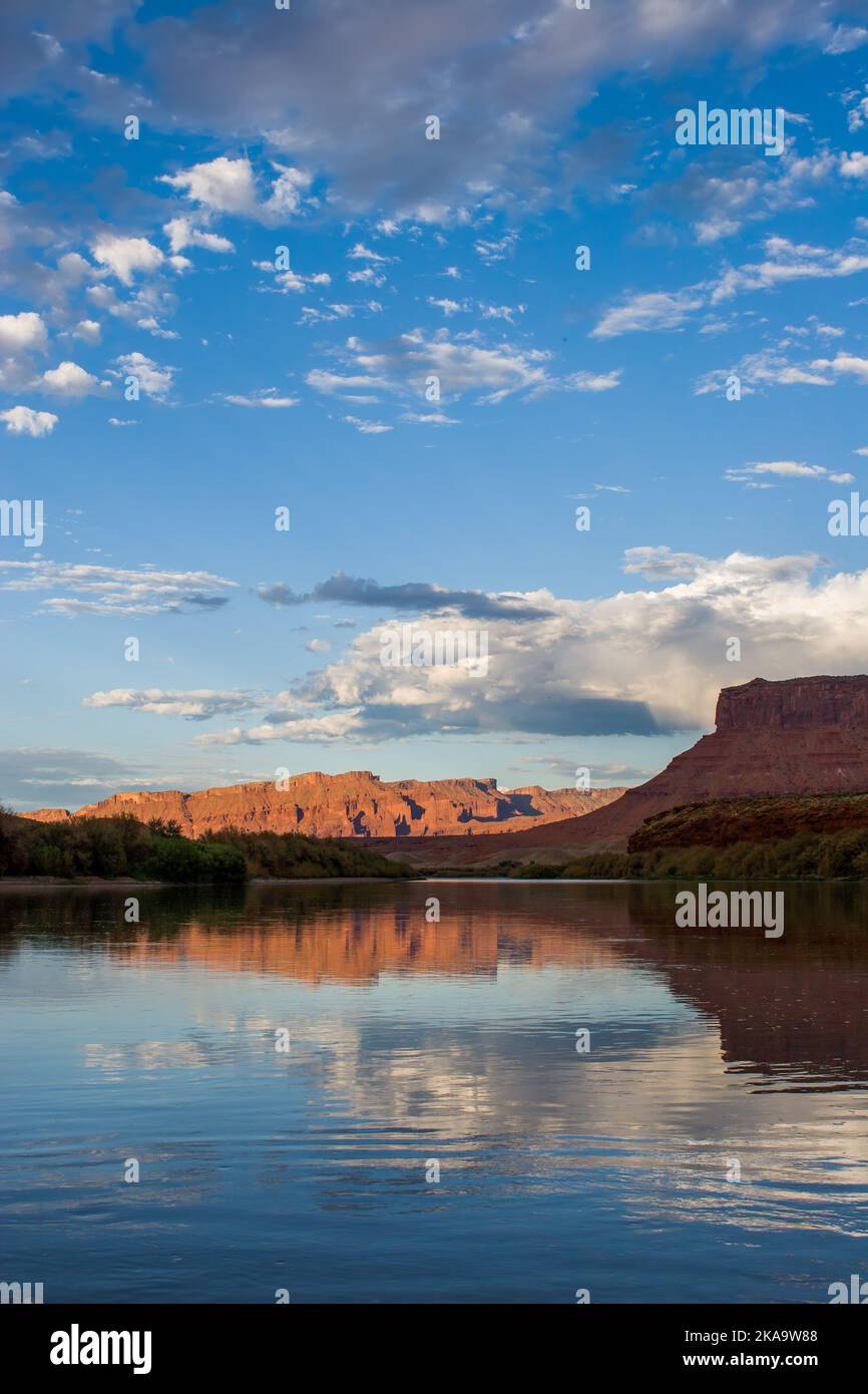 Fisher Towers & Waring Mesa reflected in White's Lake on the Colorado ...