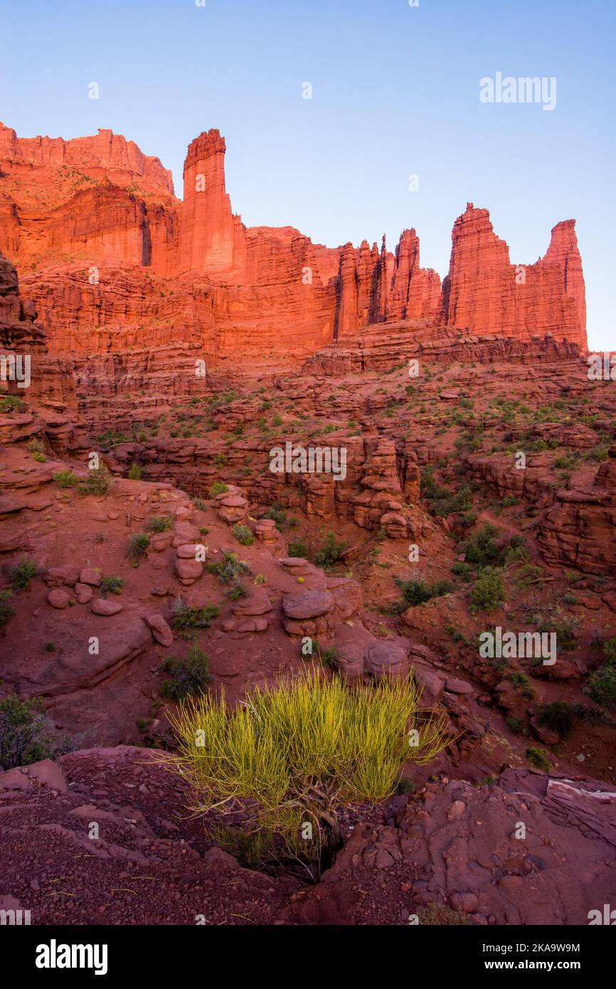 The Fisher Towers, from left, the Kingfisher, Cottontail & the Titan ...